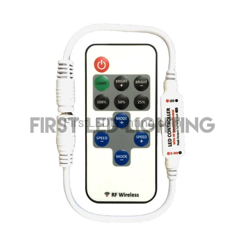 Single Color PRO Mini Controller with 11-Key RF Remote – First LED Lighting